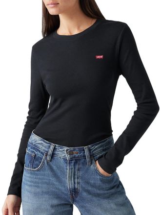 Levi's Damen Essential HM LS Tee T-Shirt, Caviar, L