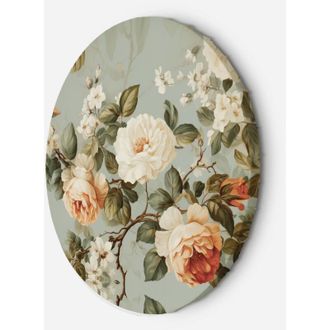 Feeby Tableau sur toile Image circulaire Bouquet de roses 60x60
