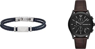 Emporio Armani Herren-Quarz-Chronographenuhr und Schmuck-Set