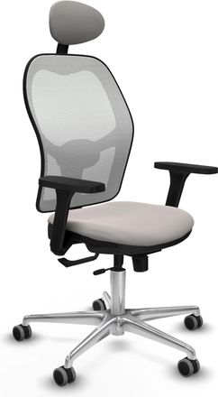 Piqueras y Crespo B&uuml;rostuhl, wei&szlig;, ergonomisch, mit 3D-Armlehnen, h&ouml;henverstellbare Lendenwirbelst&uuml;tze und festes Kopfteil, ausgestattet mit Syncro/Traslack und injizie