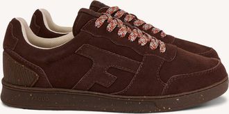 Faguo Baskets cuir su&egrave;de marron fonc&eacute;