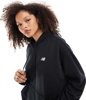 New Balance Sport Essentials - Sweat &agrave; capuche en tissu &eacute;ponge - Noir