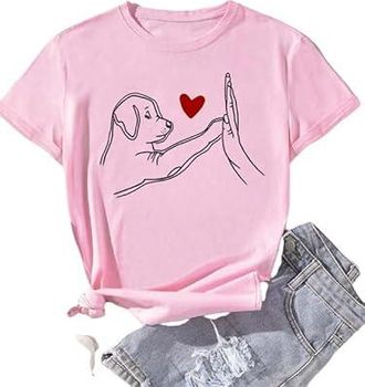 Keephen Golden Retriever T-Shirt &Eacute;t&eacute; Dr&ocirc;le Chien Tape men Cinq Impression 3D Femmes Manches Courtes Col Rond Tee Shirt Casual Pullover Tops