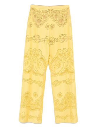 Zuhair Murad pantalon Deco en dentelle - Jaune