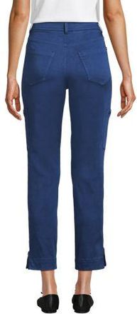 Lands End 7/8-Cargohose aus Lyocell-Mischung Mid Waist, Damen, Größe:42 petite, Blau, Baumwolle/Lyocell (Viskose)/Baumwoll-Mischung, by Lands End