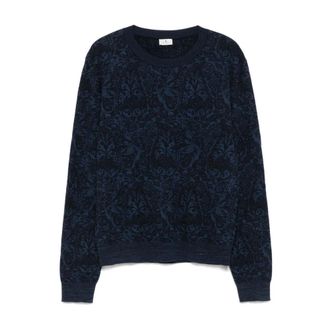 Etro Woll- und Baumwoll-Jacquard-Pullover - - Knitwear - Herren - Blau - 2XL