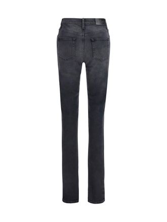 Gucci Womens Skinny Washed Cotton Denim Jeans Black Cotton; Elastane