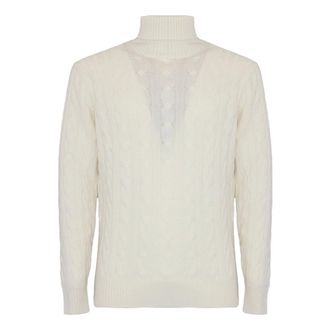 KANGRA Homme, Pulls, Beige, Taille: 2XL Pull en tricot blanc crème avec col roulé