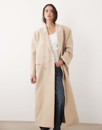 Asos Blazer long oversize style masculin - Camel-Neutral