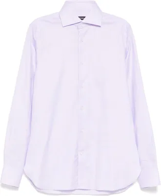 Ermenegildo Zegna chemise à ourlet arrondi - Violet