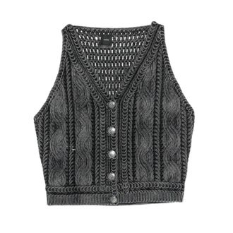 Pinko Pinko, Femme, Tops, Gris, Taille: 38 FR Gilet en maille de coton