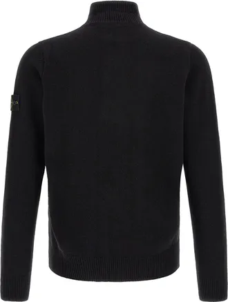 Stone Island Wool Half-Zip Sweater - Black