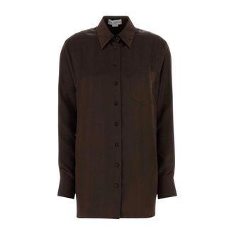 Stella McCartney Sternen-Seidenjacquard-Hemd - - Blouses & Shirts - Damen - Braun - XS