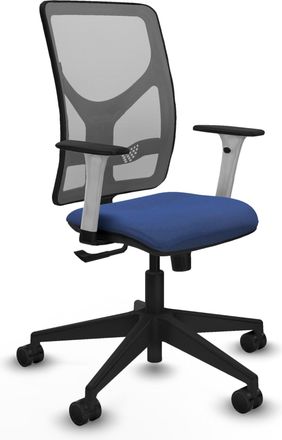 Piqueras y Crespo Schreibtischstuhl, marineblau, mit wei&szlig;en und schwarzen Armlehnen, h&ouml;henverstellbare Lendenwirbelst&uuml;tze, ausgestattet mit 3 Positionen, Grau/Marinebla