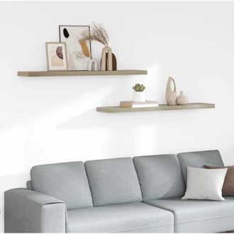 vidaXL Vidaxl - tag&egrave;res murales flottantes 2 pcs Ch&ecirc;ne 120x23,5x3,8 cm mdf