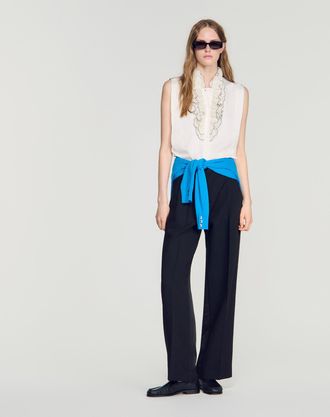 Sandro Hemdbluse mit Volantkragen