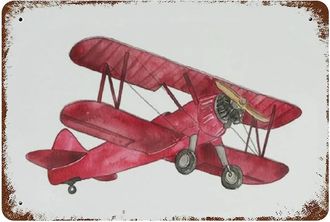 IUBBKI Aviation Flugzeug Blechschild Metallschild Kunst zum Aufhängen Eisen Malerei Retro Home Küche Garten Garage Wanddekoration