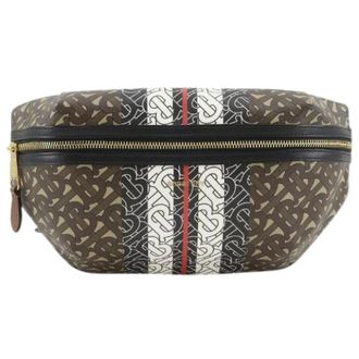 Burberry Pre-owned TB Monogram Stripe E Canvas G&uuml;rteltasche - - Pre-owned - Damen - Braun - ONE SIZE