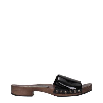 Miu Miu Patent Leather Slipper - Black