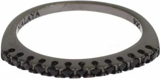 Nialaya Femme, Accessoires, Noir, Taille: 52 MM Bague en diamant noir avec cristaux CZ noirs