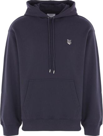 Maison Kitsun&eacute; Homme, Sweatshirts et sweats &agrave; capuche, Bleu, Taille: 2XL Fox Head Comfort Sweat &agrave; capuche