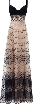 Gemy Maalouf Besticktes Maxikleid mit Herzausschnitt - Nude