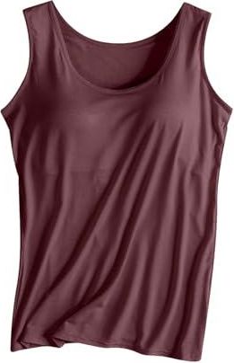 Generic D&eacute;bardeur en coton pour femme avec soutien-gorge rembourr&eacute; int&eacute;gr&eacute;, grande taille, haut d&eacute;t&eacute; en modal doux, caraco baggy pour entra&icirc;nement, gym, yoga,