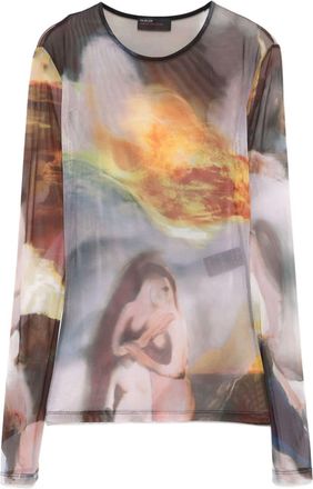 MUGLER x Ambera Wellmann Mesh-Oberteil - Braun