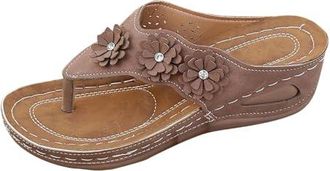 Generic Pantoufles pour femme avec d&eacute;cor floral, motif oblique et bouche de poisson, chaussures dhiver pour femme, Jaune clair., 38 EU