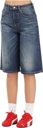 Tommy Jeans Femme, Shorts, Bleu, Taille: W27 Loose Wide Leg Denim Shorts