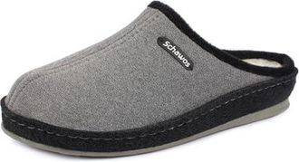 Schawos Chaussons en feutre pour homme 6030 avec doublure chaude en laine vierge avec semelle fixe antidérapante, Anthracite 10 W, 40 EU