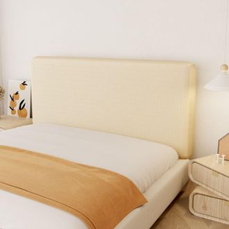 Generic Stretch Kopfteil Bezug King Queen Full Size Hochelastischer Bettkopfteil Bezug Staubdichter Schutzh&uuml;lle f&uuml;r Schlafzimmerdekoration Beige L&auml;nge des Que