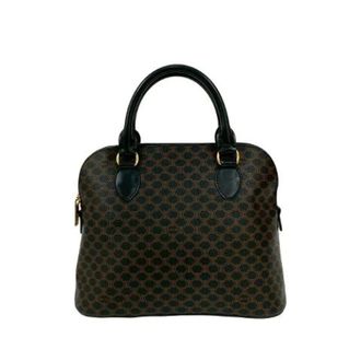 Celine unisex, Pre-owned, Noir, Taille: ONE Size Pre-owned Sac &agrave; main Macadam Blazon en cuir