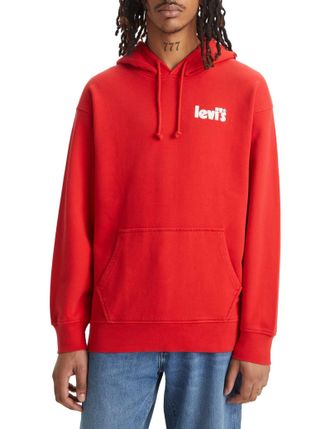 Levi's Herren Relaxed Graphic Sweatshirt Hoodie Kapuzenpullover,Poster Logo Aura Orange,M