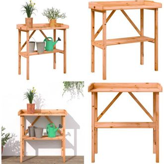 vidaXL Pflanztisch mit Ablage Braun 78x38x82,5 cm Massivholz Tanne - Holz Pflanzenst&auml;nder - Tisch Zum Umpflanzen - Gartenm&ouml;bel Braun - Massivtannenholzt