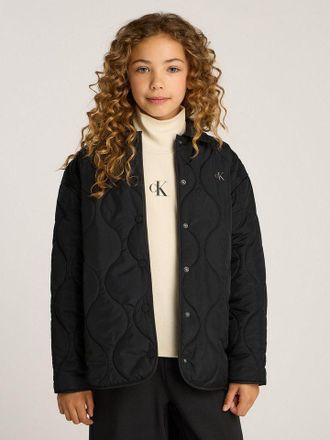 Calvin Klein Jeans Steppjacke QUILTED OVERSHIRT f&uuml;r Kinder bis 16 Jahre mit Logoschriftzug