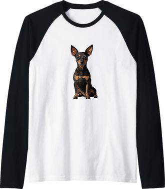 Whyitsme Design Miniatur-Pinscher-Hunde-Illustration Raglan
