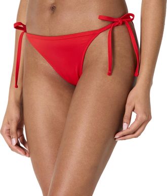 Amazon Essentials Damen Bikiniunterteil mit seitlicher Schnürung, Kräftiges Mohnrot, 44