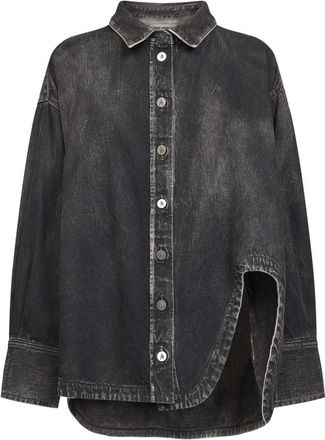 The Attico Femme, Blouses et Chemises, Noir, Taille: 32 FR Chemise oversize en denim
