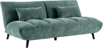 DRAWER Canap&eacute; convertible 3 places en tissu chenille - Bleu canard - Peco