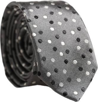 Dolce & Gabbana Polka-Dot Silk Necktie - Gray