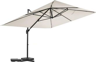 Habitat et Jardin Habitat Et Jardin - Parasol jardin d&eacute;port&eacute; en aluminium Sky 4 - 3 x 4 m - Ecru