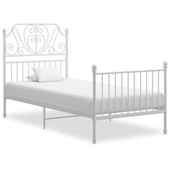 vidaXL Cadre de lit Blanc M&eacute;tal 100x200 cm