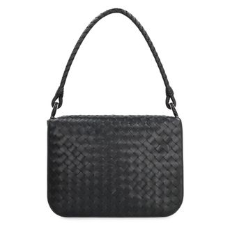 Bottega Veneta Leder Messenger Tasche mit Intrecciato-Motiv - - Bags - Herren - Schwarzk - ONE SIZE