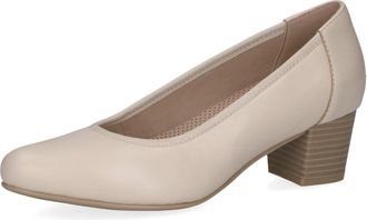 Caprice Comfort Damen Pumps aus Leder mit Blockabsatz, Cremefarben (Cream Perlato), 39 EU