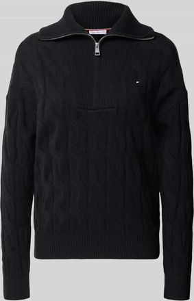 Tommy Hilfiger Relaxed Fit Troyer aus reiner Wolle