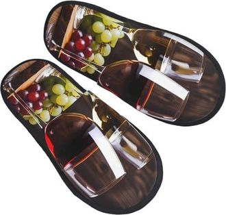 Generic &eacute;l&eacute;gant Pantoufles Hommes Vin rouge et blanc Pantoufles Maison Unisex Chaussons en Feutre pour Maison Hiver Int&eacute;rieur L