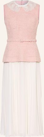 Self Portrait Self-Portrait Boucl&eacute;-Kleid Im Materialmix Mit Glitzergarn pink