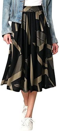 QWUVEDS Mode f&eacute;minine Jupe imprim&eacute;e Poche Taille &eacute;lastique l&acirc;che Longue Jupe en Forme Jupe Ronde Hiver