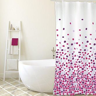 MSV Cotexsa by MSV Premium Anti-Schimmel Textil Duschvorhang - Anti-Bakteriell, waschbar, 100% wasserdicht, mit 12 Duschvorhangringen - Polyester, Brest F